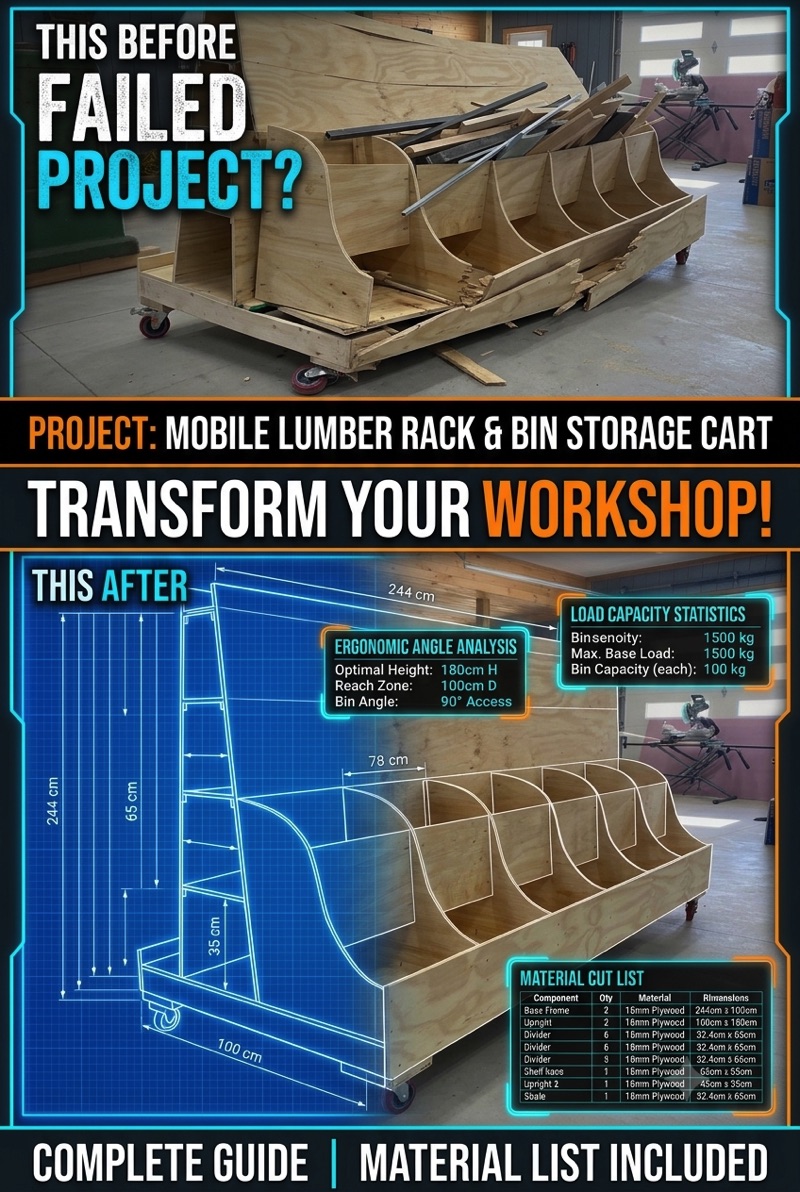 DIY Mobile Lumber Rack Plans: Heavy-Duty Workshop Storage